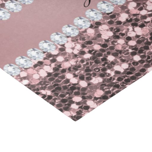 Trendy Rose Gold Faux Glitter and Diamonds Tissue Paper | Zazzle