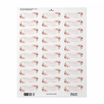 Trendy Rose Gold Frame Vintage Pink Flowers Label | Zazzle