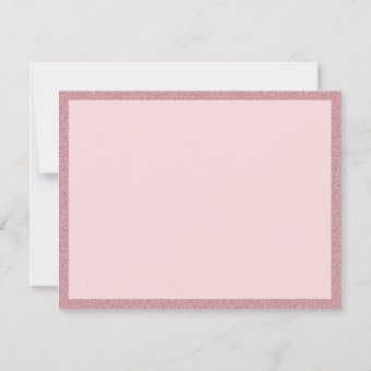 Trendy Rose Gold Glitter Calligraphed Professional Note Card | Zazzle