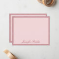Trendy Rose Gold Glitter Calligraphed Professional Note Card | Zazzle