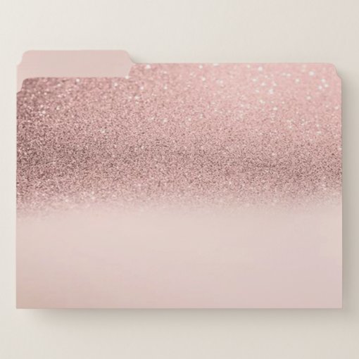 Trendy Rose Gold Glitter File Folder | Zazzle