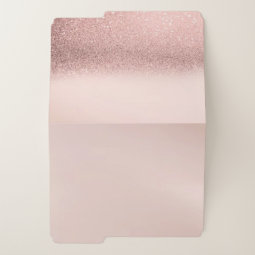 Trendy Rose Gold Glitter File Folder | Zazzle