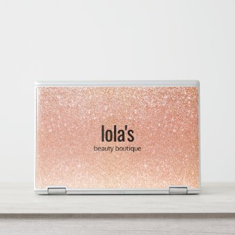 Trendy Rose Gold Glitter HP Laptop Skin | Zazzle