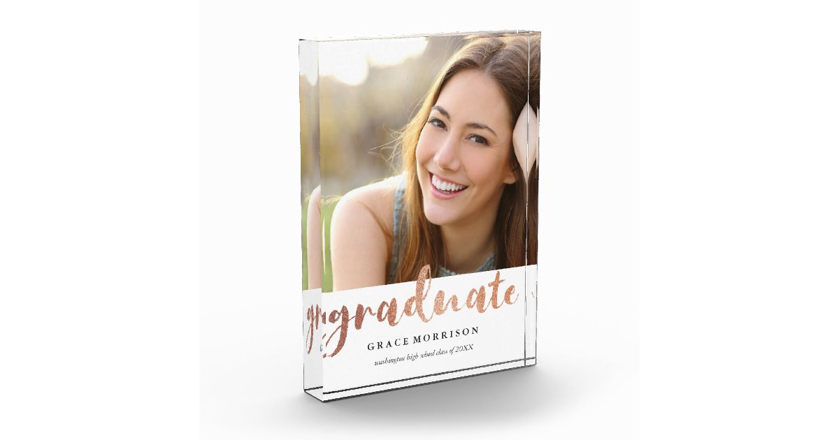 Trendy Rose Gold Graduation Photo | Zazzle