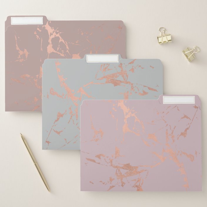 Trendy Rose Gold Marble Pattern File Folder | Zazzle.com