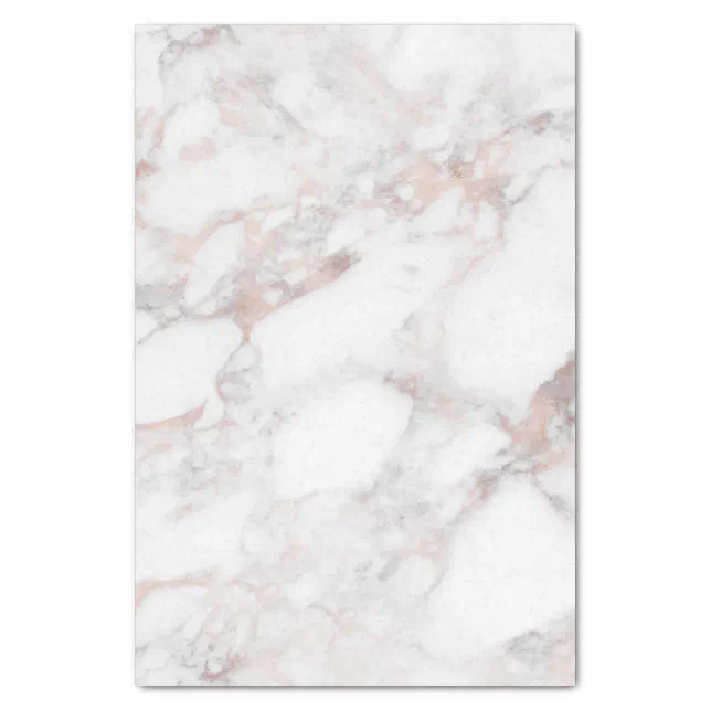 Trendy Rose-gold & White Faux Marble Tissue Paper | Zazzle