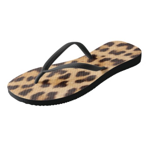 trendy safari fashion leopard spots cheetah print flip flops | Zazzle