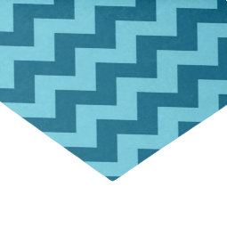 Trendy Shades of Blue Chevron Pattern Tissue Paper | Zazzle