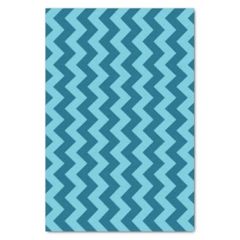 Trendy Shades of Blue Chevron Pattern Tissue Paper | Zazzle