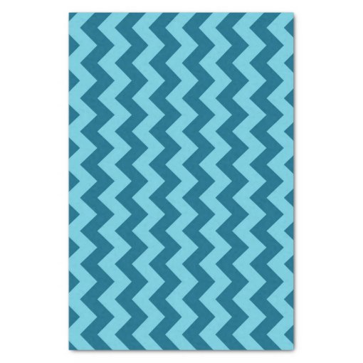 Trendy Shades of Blue Chevron Pattern Tissue Paper | Zazzle