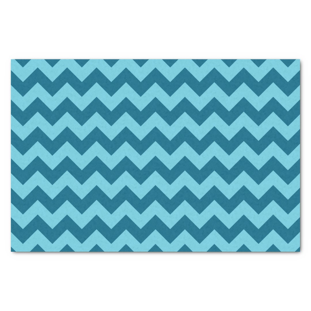Trendy Shades of Blue Chevron Pattern Tissue Paper | Zazzle