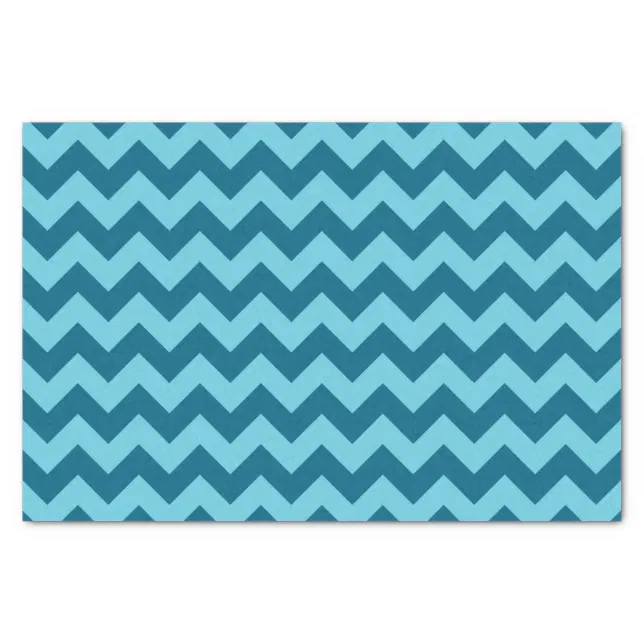 Trendy Shades of Blue Chevron Pattern Tissue Paper | Zazzle