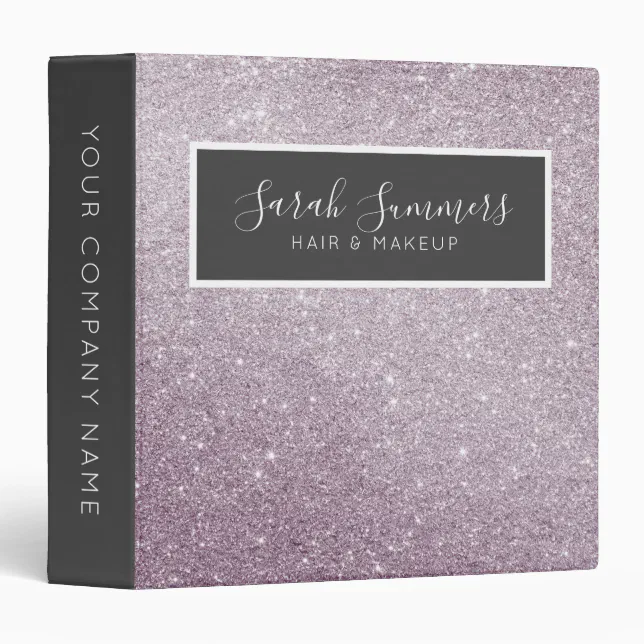 Trendy Silver Glitter Stylish Sparkles Girly Chic 3 Ring Binder | Zazzle