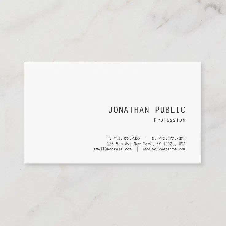 Trendy Simple Design Professional Elegant Template Business Card | Zazzle