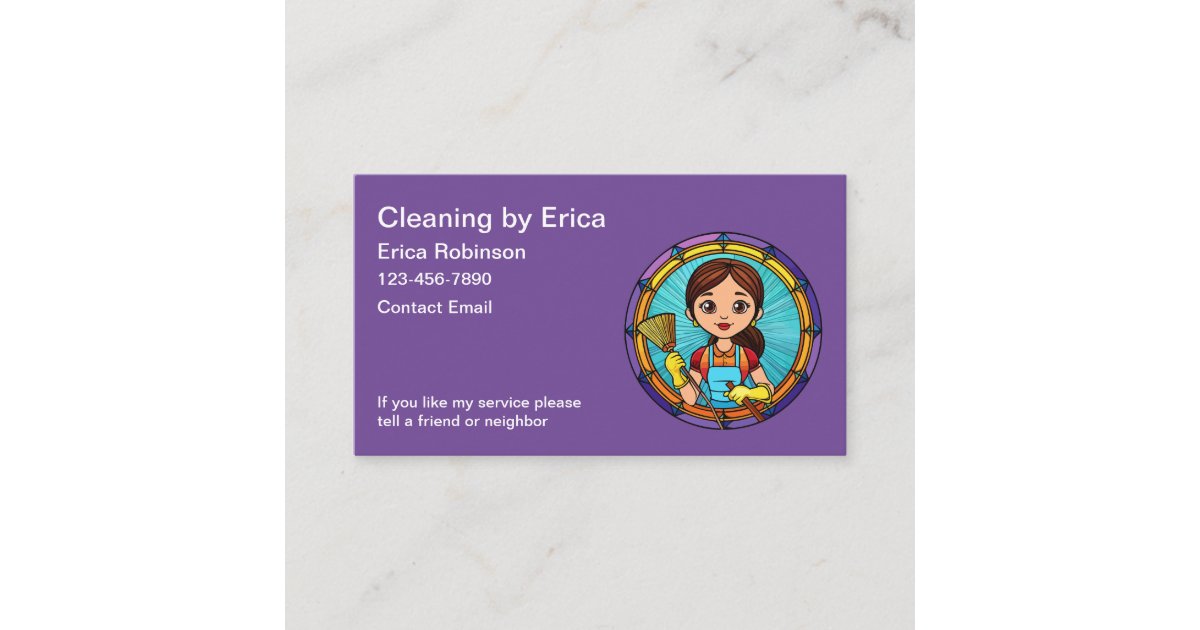 Trendy Simple House Cleaning Maid Business Cards | Zazzle