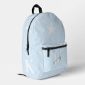 Trendy Sky Blue Monogram Stylish Back to School Printed Backpack | Zazzle