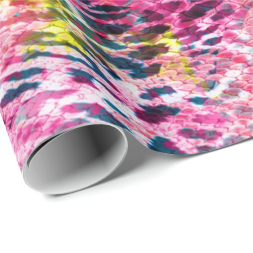 trendy snake skin leopard animal print blend neon wrapping paper | Zazzle