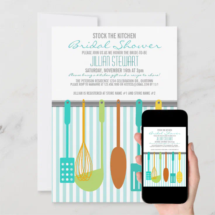 Trendy Stock The Kitchen Bridal Shower Invitations Zazzle
