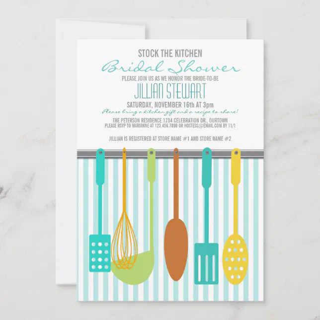 Trendy Stock the Kitchen Bridal Shower Invitations | Zazzle