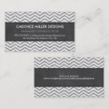 TRENDY STRIPE chevron silver glitter chalkboard Business Card | Zazzle