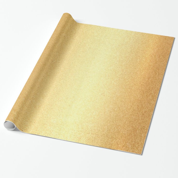Trendy Stylish Shiny Faux Gold Look Modern Glossy Wrapping Paper | Zazzle