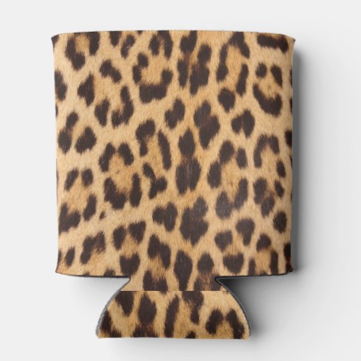 trendy stylish wild safari fashion leopard print can cooler | Zazzle