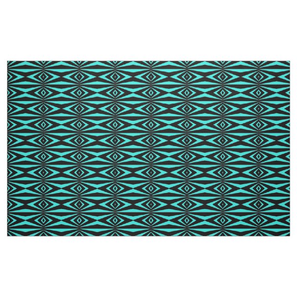 Teal Modern Mosaic Geometric Pattern Fabric | Zazzle