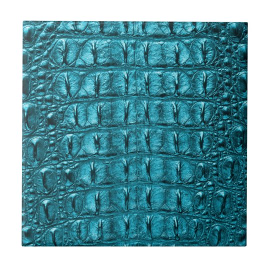 trendy teal turquoise aqua blue alligator print ceramic tile | Zazzle.com