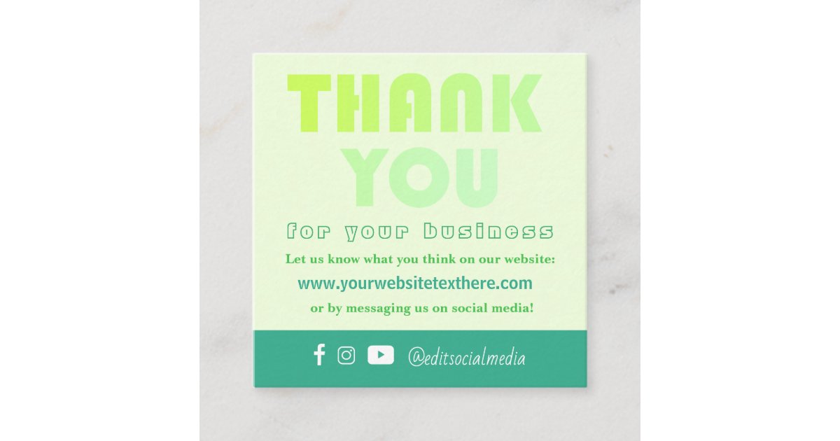 Trendy Thank You Customer Appreciation Card | Zazzle