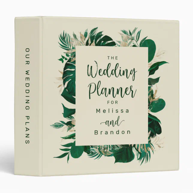 Trendy Tropical Greenery Wedding Planner Binder | Zazzle