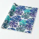 Trendy Tropical Royal Blue & Aqua Monstera Leaves Wrapping Paper | Zazzle