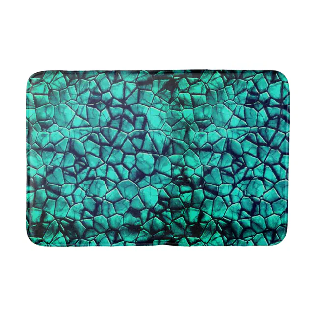 Trendy turquoise beach pebbles texture design bath mat | Zazzle