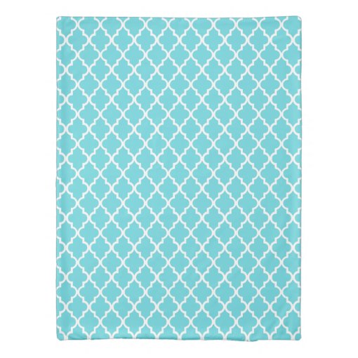 Trendy Turquoise Blue Moroccan Quatrefoil Pattern Duvet Cover | Zazzle