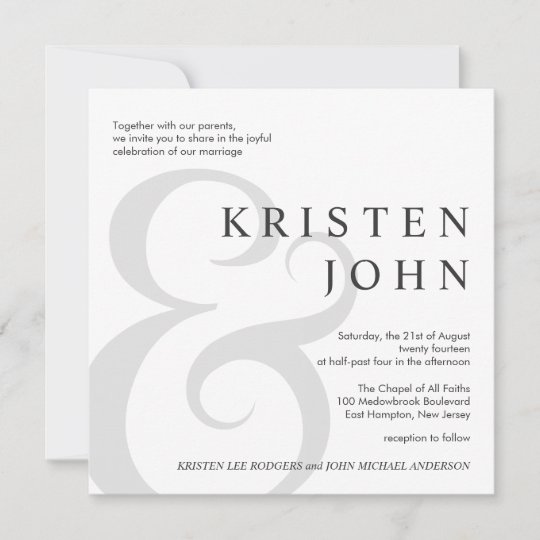 Trendy Typography Modern Wedding Invitations | Zazzle.com