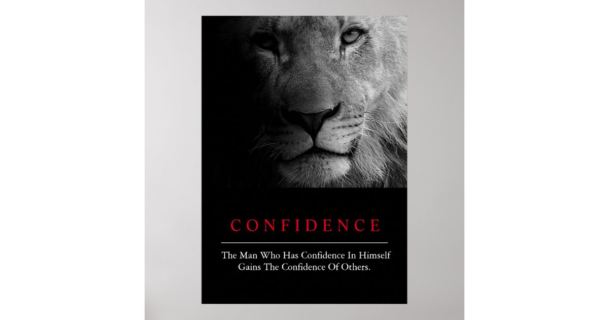Trendy Unique Motivational Confidence Lion Poster | Zazzle