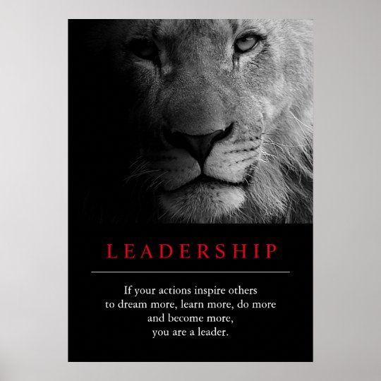 Trendy Unique Motivational Leadership Lion Poster | Zazzle.com