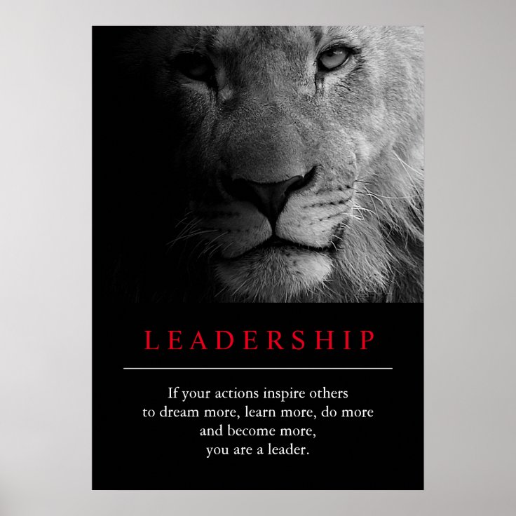 Trendy Unique Motivational Leadership Lion Poster | Zazzle