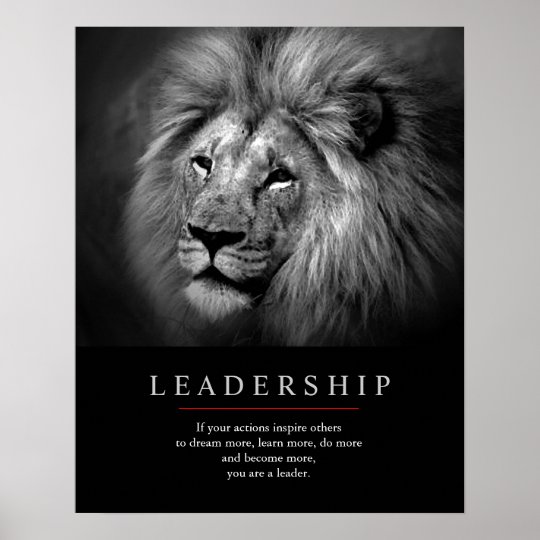Trendy Unique Motivational Leadership Lion Poster | Zazzle.com