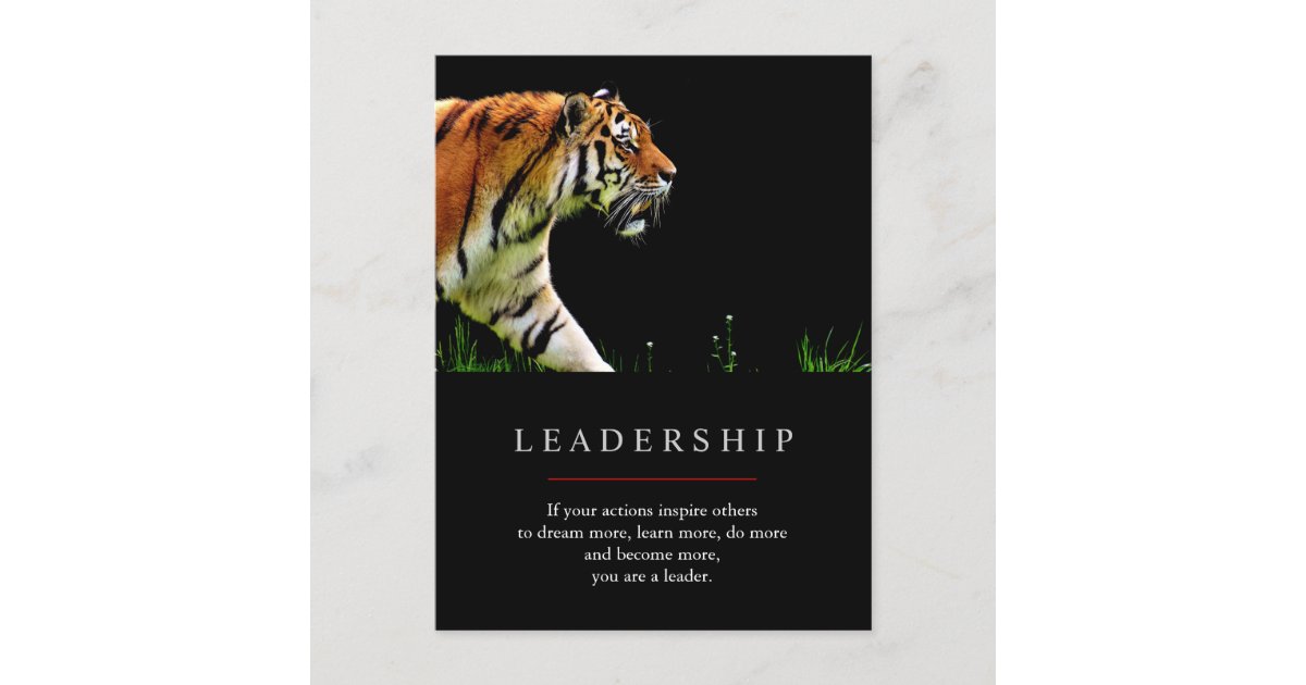 Trendy Unique Motivational Leadership Tiger Postcard | Zazzle