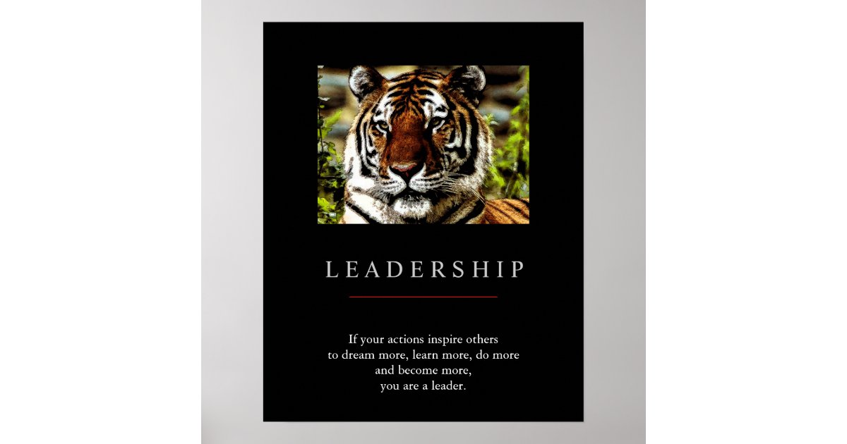 Trendy Unique Motivational Leadership Tiger Poster | Zazzle