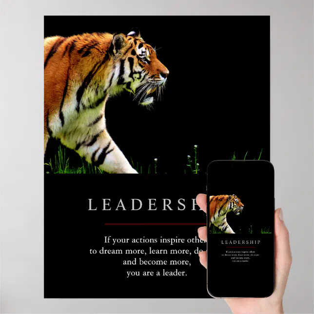 Trendy Unique Motivational Leadership Tiger Poster | Zazzle