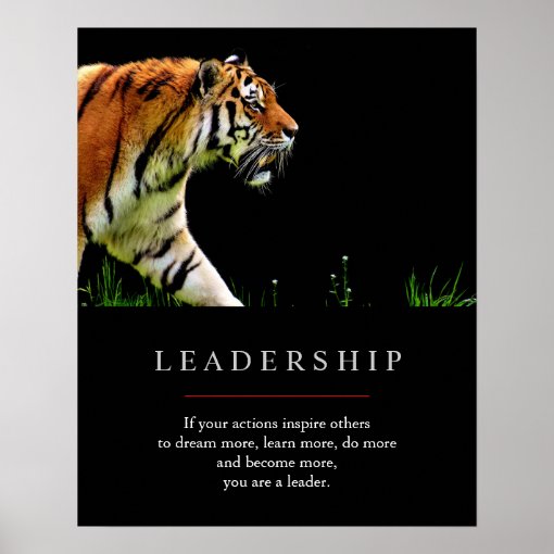 Trendy Unique Motivational Leadership Tiger Poster | Zazzle