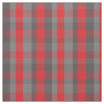 Gray Red Plaid Pattern Fabric | Zazzle