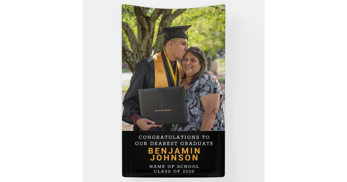 Trendy Vertical Graduate Photo Graduation Banner | Zazzle