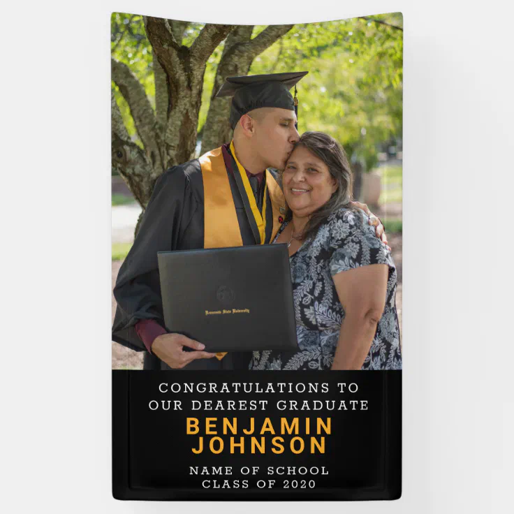 Trendy Vertical Graduate Photo Graduation Banner | Zazzle
