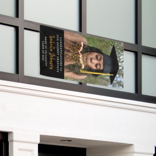 Trendy Vertical Graduate Photo Graduation Banner | Zazzle