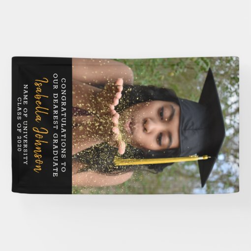 Trendy Vertical Graduate Photo Graduation Banner | Zazzle