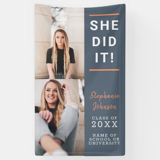 Trendy Vertical Photo Collage Graduation Banner | Zazzle