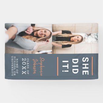 Trendy Vertical Photo Collage Graduation Banner | Zazzle