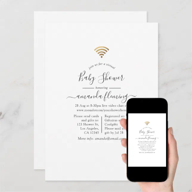 Trendy Virtual Shower Invitation | Zazzle